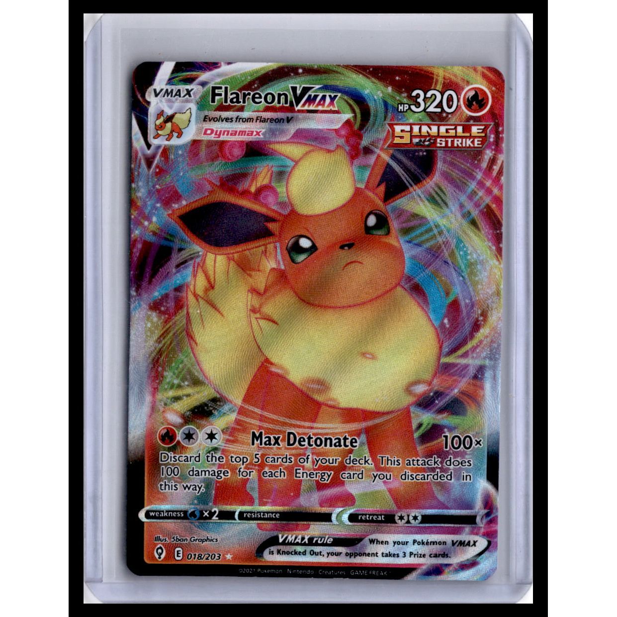 Flareon VMAX - 018/203 - Pokemon Evolving Skies Sword Shield Ultra Rar ...